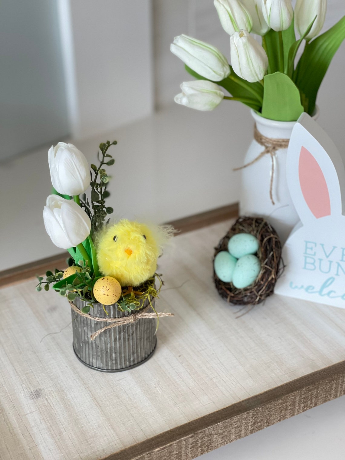 Small/mini Easter Spring Floral Arrangement With Real Touch - Etsy