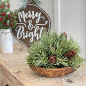 Christmas Farmhouse Bowl Filler Half Spheres Evergreen Large - Etsy