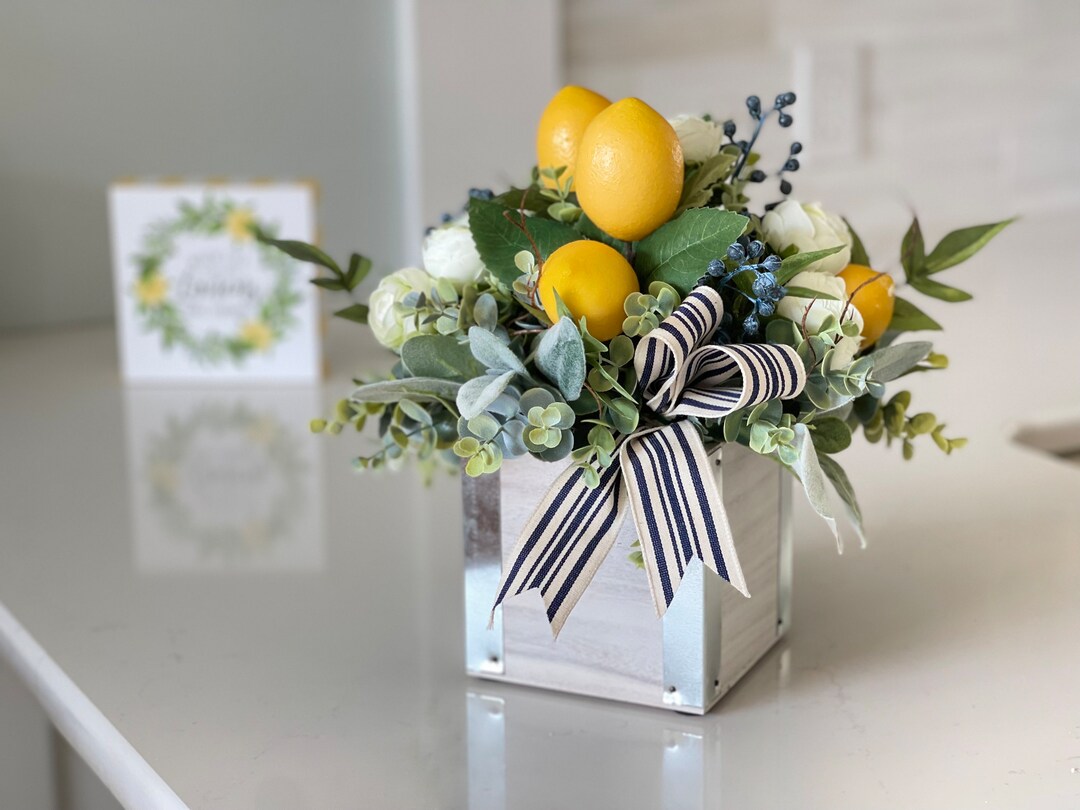 Summer/everyday Farmhouse Country Cottage, Lemon Arrangement ...