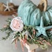 Large Fall Coastal, Beachy Pumpkin Centerpiece, Pumpkin on a Riser ...