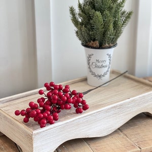 Red Christmas Berries, Matt Weatherproof Berry Pick, 18 Inch Red Berry ...