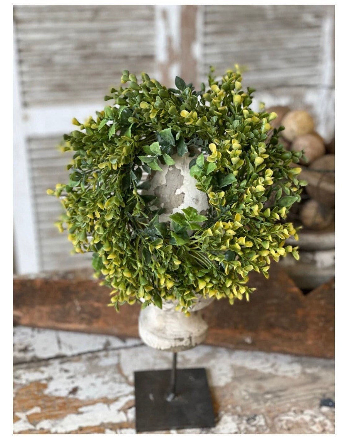 Greenery Farmhouse Candle Ring Farmhouse Spring/summer - Etsy