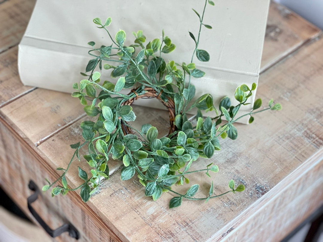 Everyday Farmhouse Taper Candle Ring, Farmhouse Style Decor,mini Wreath ...