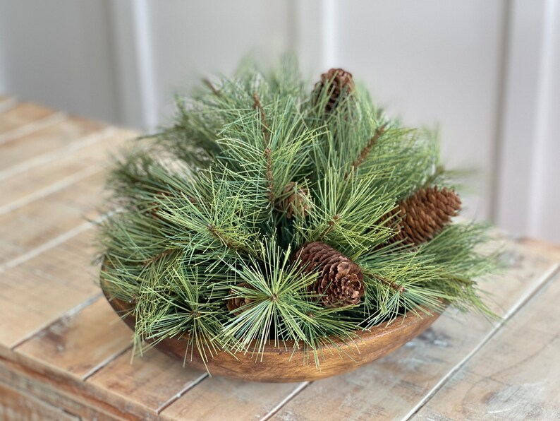 Christmas Farmhouse Bowl Filler Half Spheres Evergreen Large - Etsy
