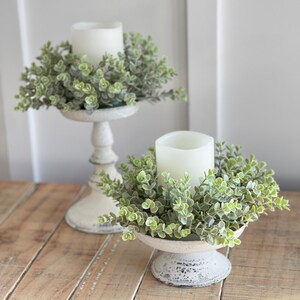 Spring Summer Farmhouse Greenery Candle Ring, Farmhouse/french Country ...