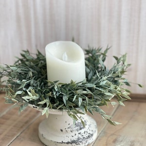 CANDLE RING!! Farmhouse/french Country Style, Greenery Candle Ring 3in ...