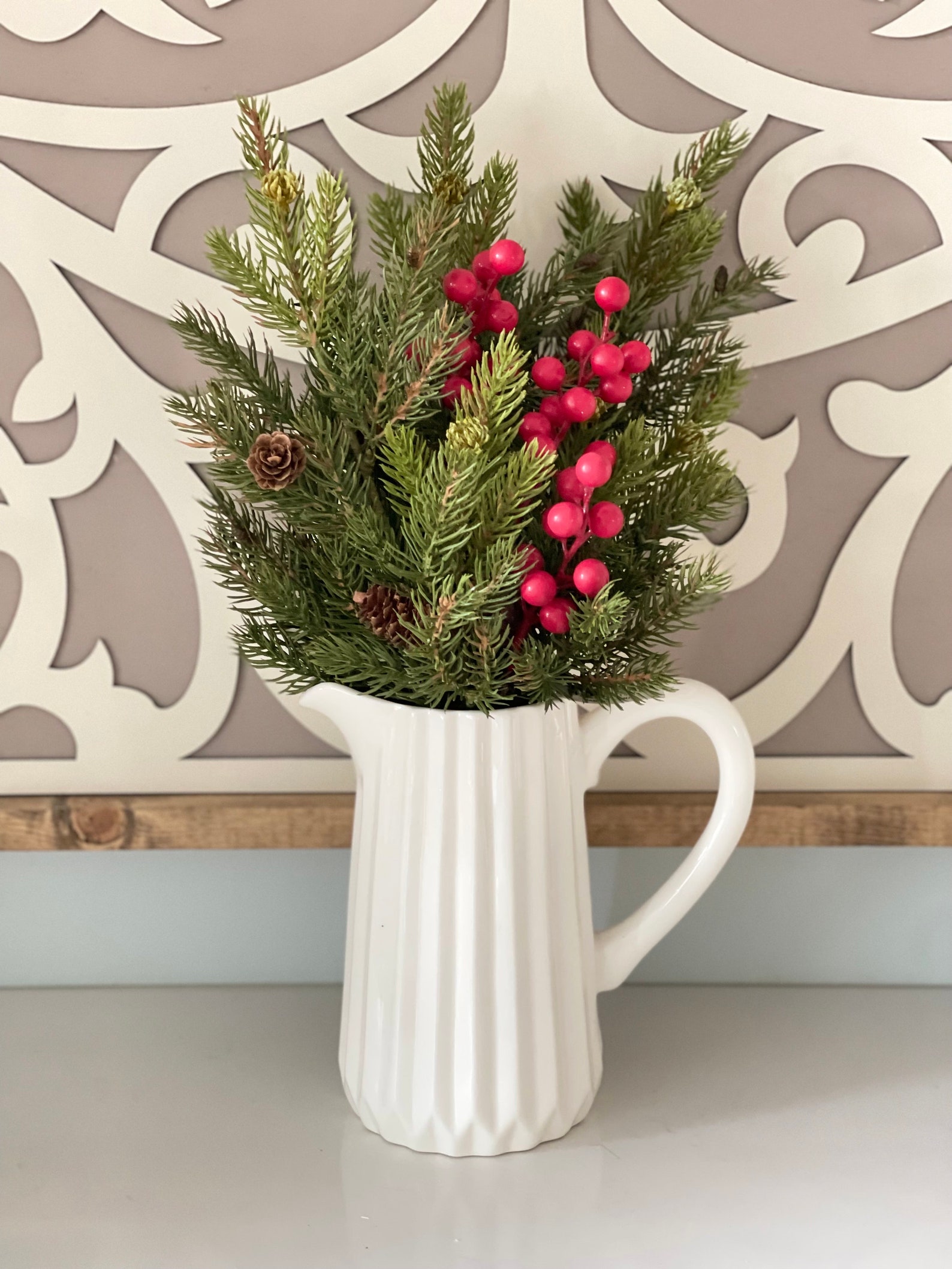 Christmas Winter White Spruce, Evergreen, Fir Stem, Bundle of 3 Stems ...