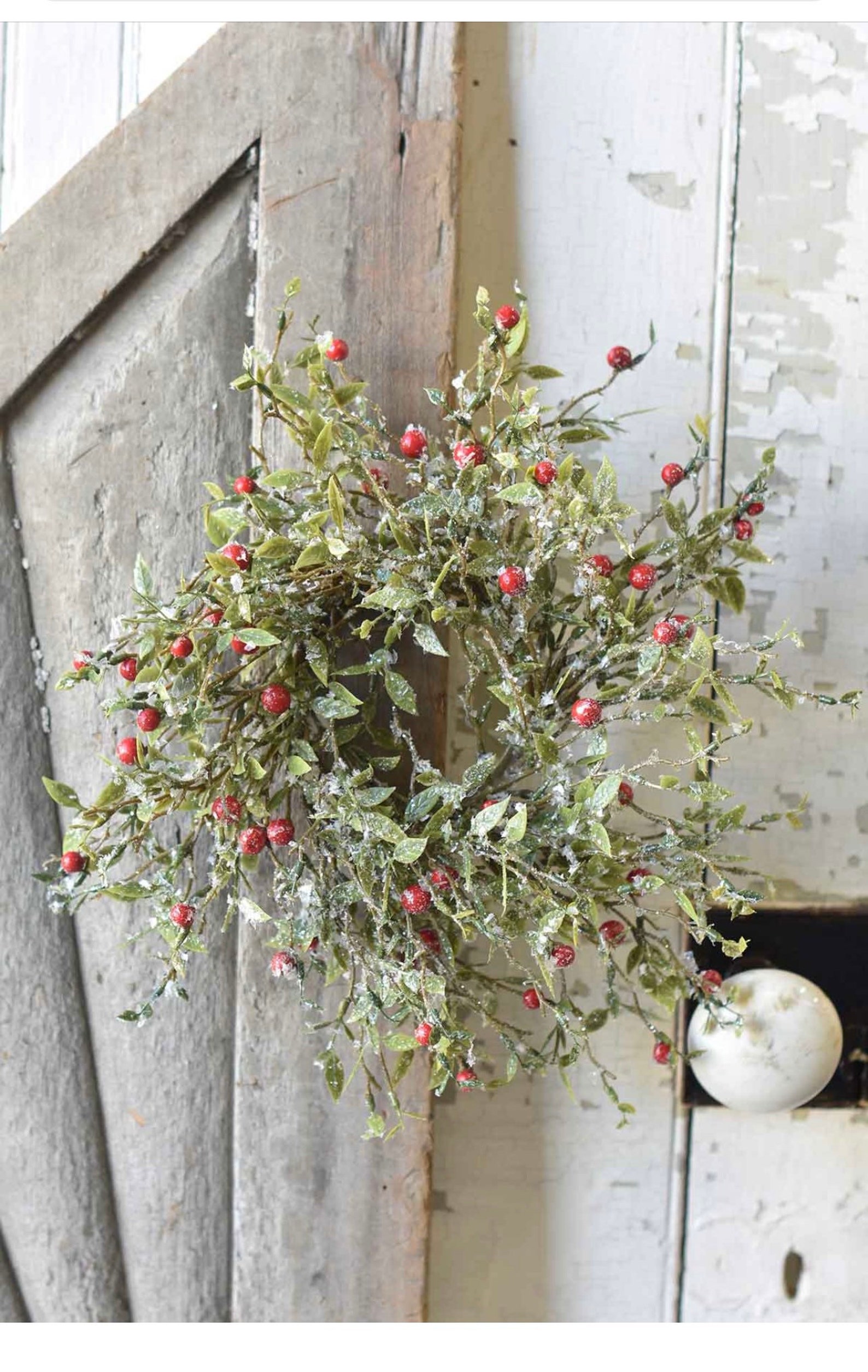 Farmhouse Christmas Candle Ring, Farmhouse Christmas Decoration, Small ...