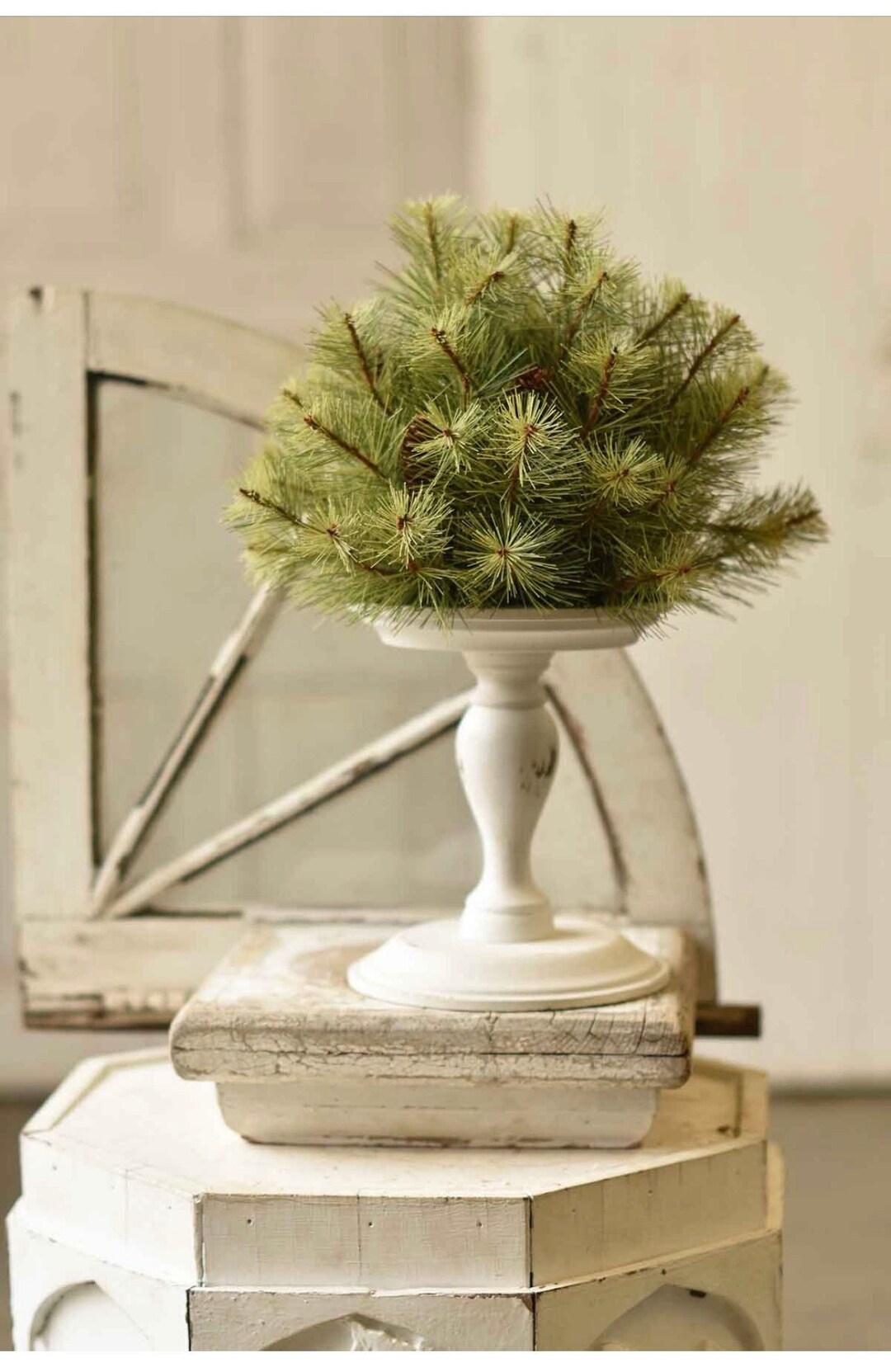Christmas Farmhouse Arrangement, Christmas Half Sphere Bowl Filler ...
