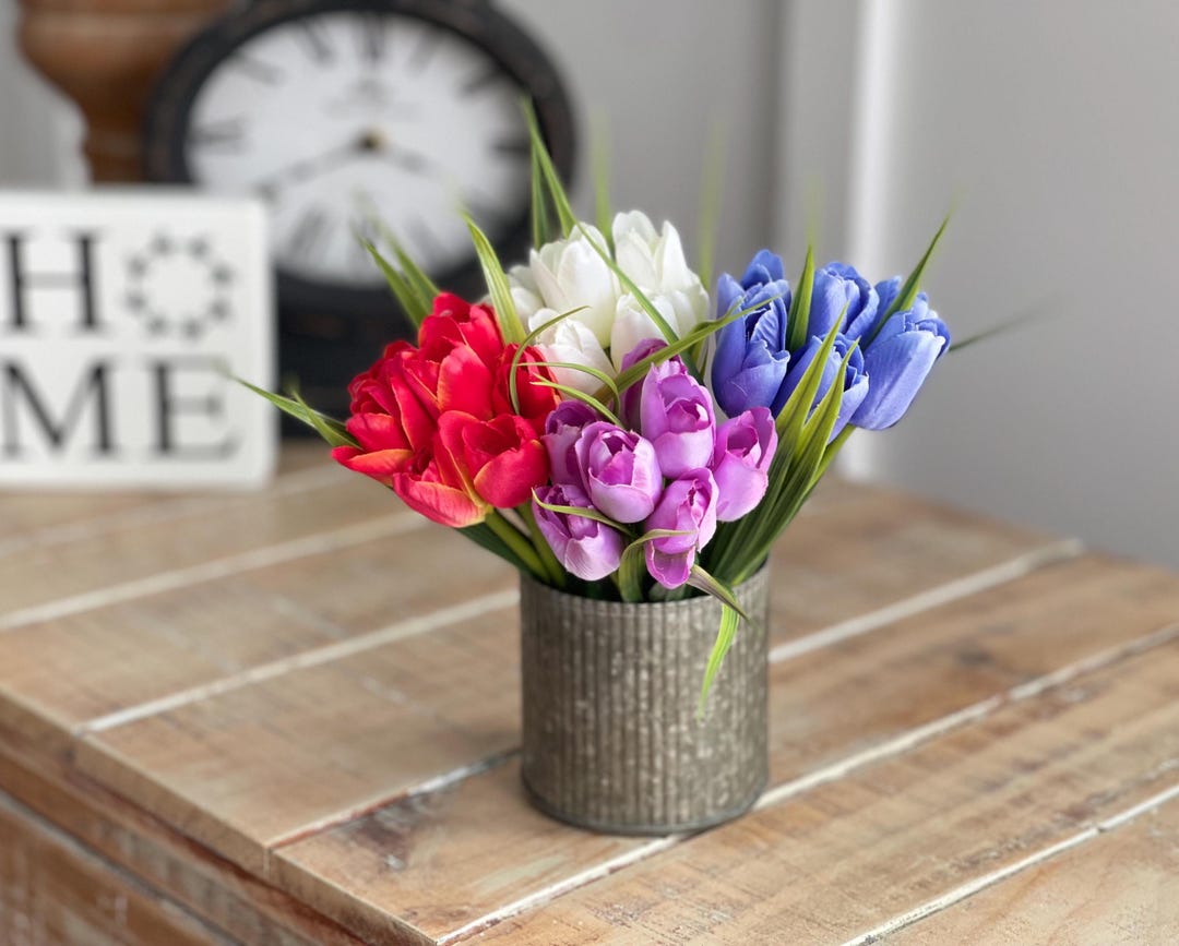 Spring/easter, 7 Teeny Tiny Tulips Bundled Together, 7 Inches Tall ...