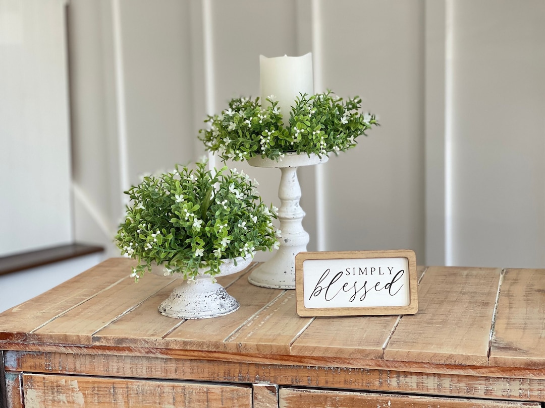 Spring/summer/everyday Farmhouse Greenery Candle Ring and /or Matching ...