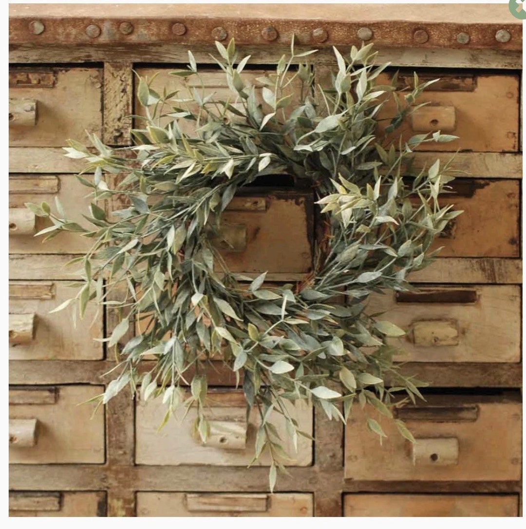 CANDLE RING!! Farmhouse/french Country Style, Greenery Candle Ring 3in ...