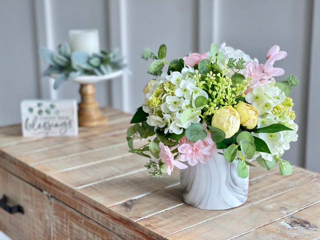 Farmhouse Mother Day Bouquet Floral Arrangement Centerpiece Tabletop ...