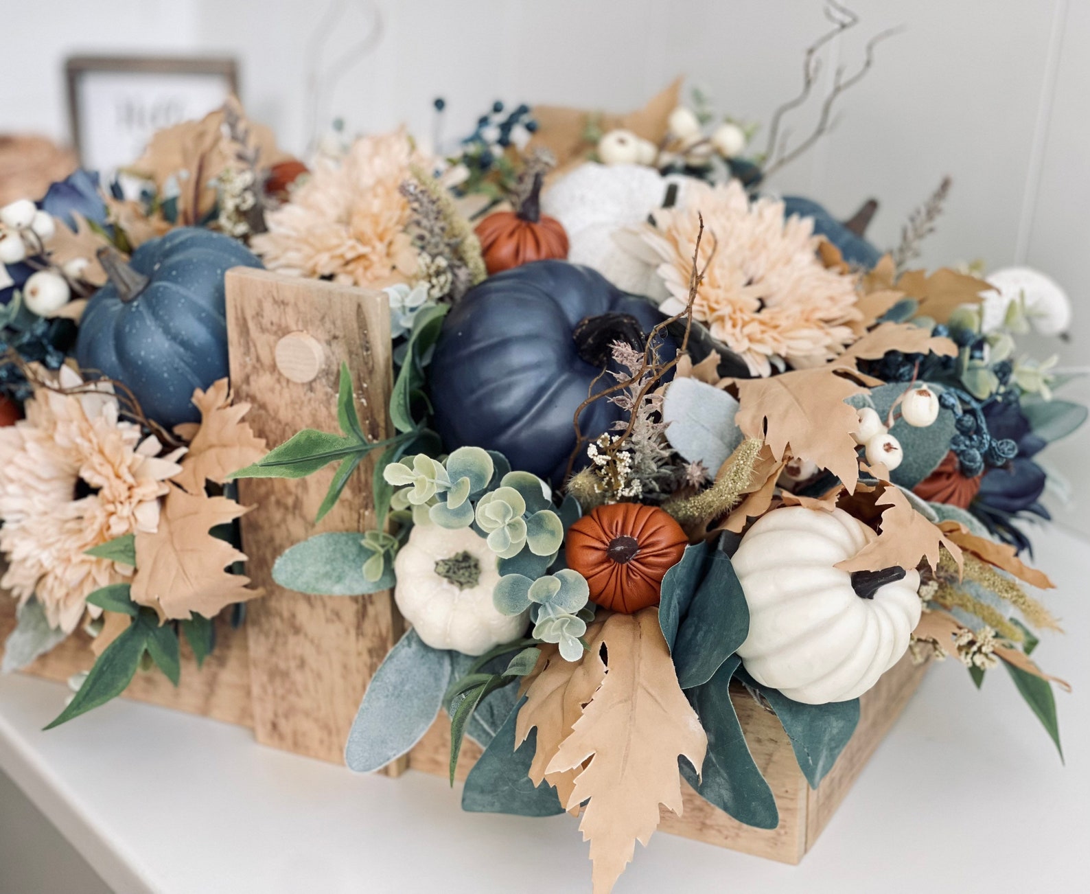 Fall Farmhouse Large Centerpiece Floral Arrangement, Autumn Flower ...
