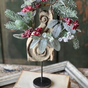 Farmhouse Christmas Winter Candle Ring, Farmhouse Christmas Decoration ...