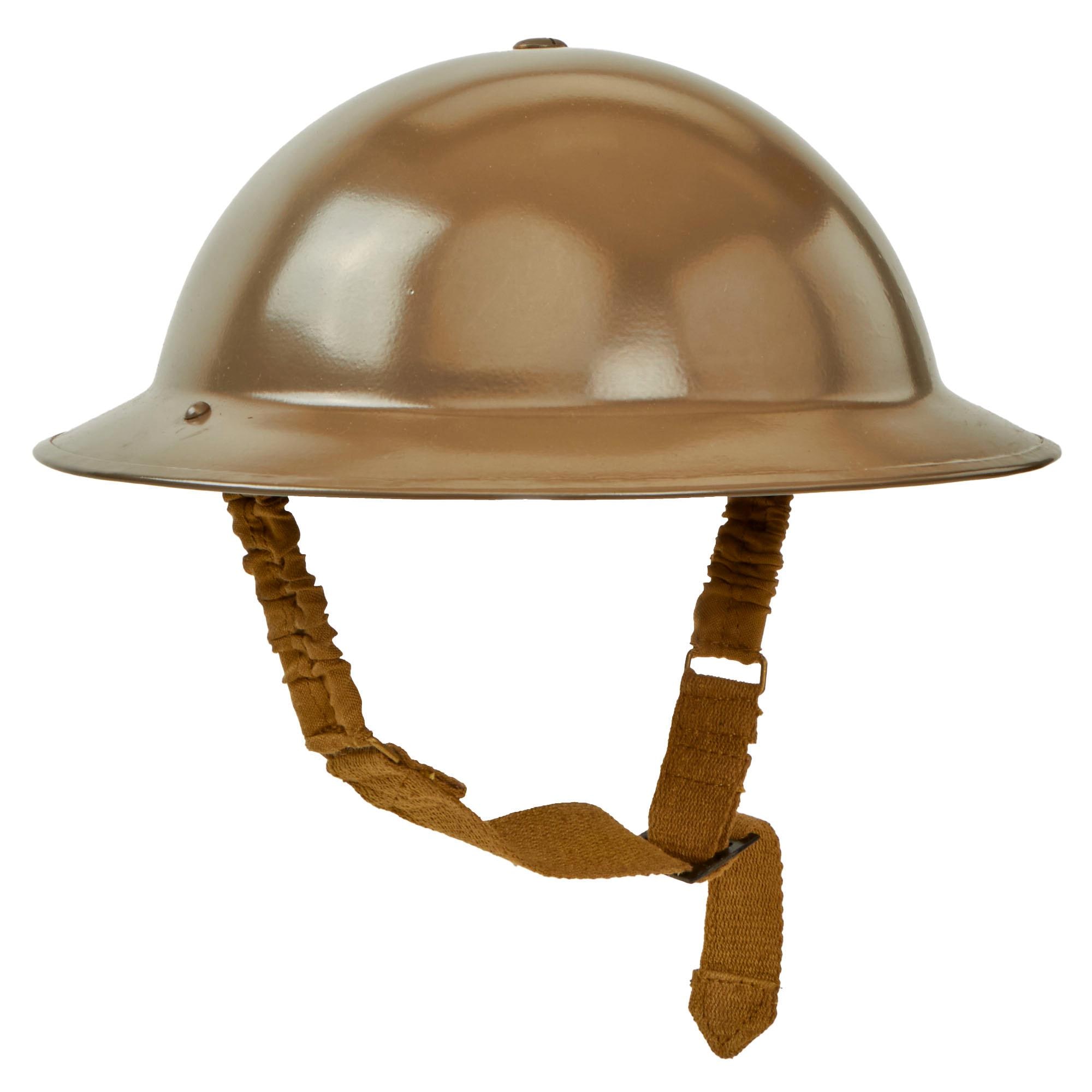 British WWII Mk II Steel Brodie Helmet With Liner and Spring Chinstrap ...