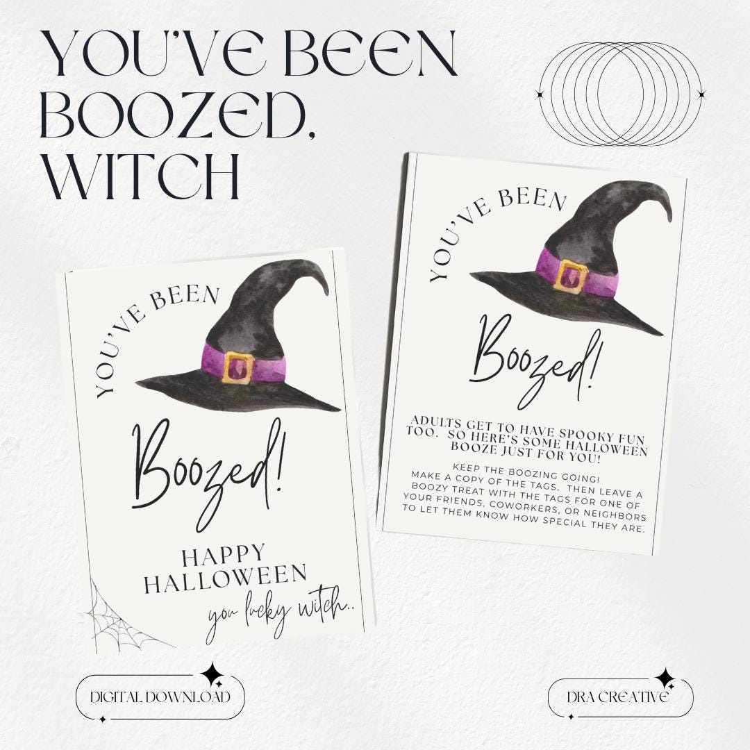 You’ve Been Boozed Printable | Witch Themed Halloween Sign | Boozed ...
