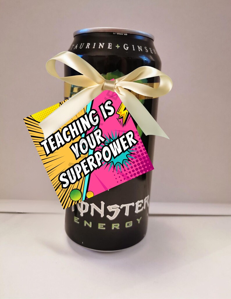Teacher Appreciation Gift Tag: Superhero Classroom Favor Label ...