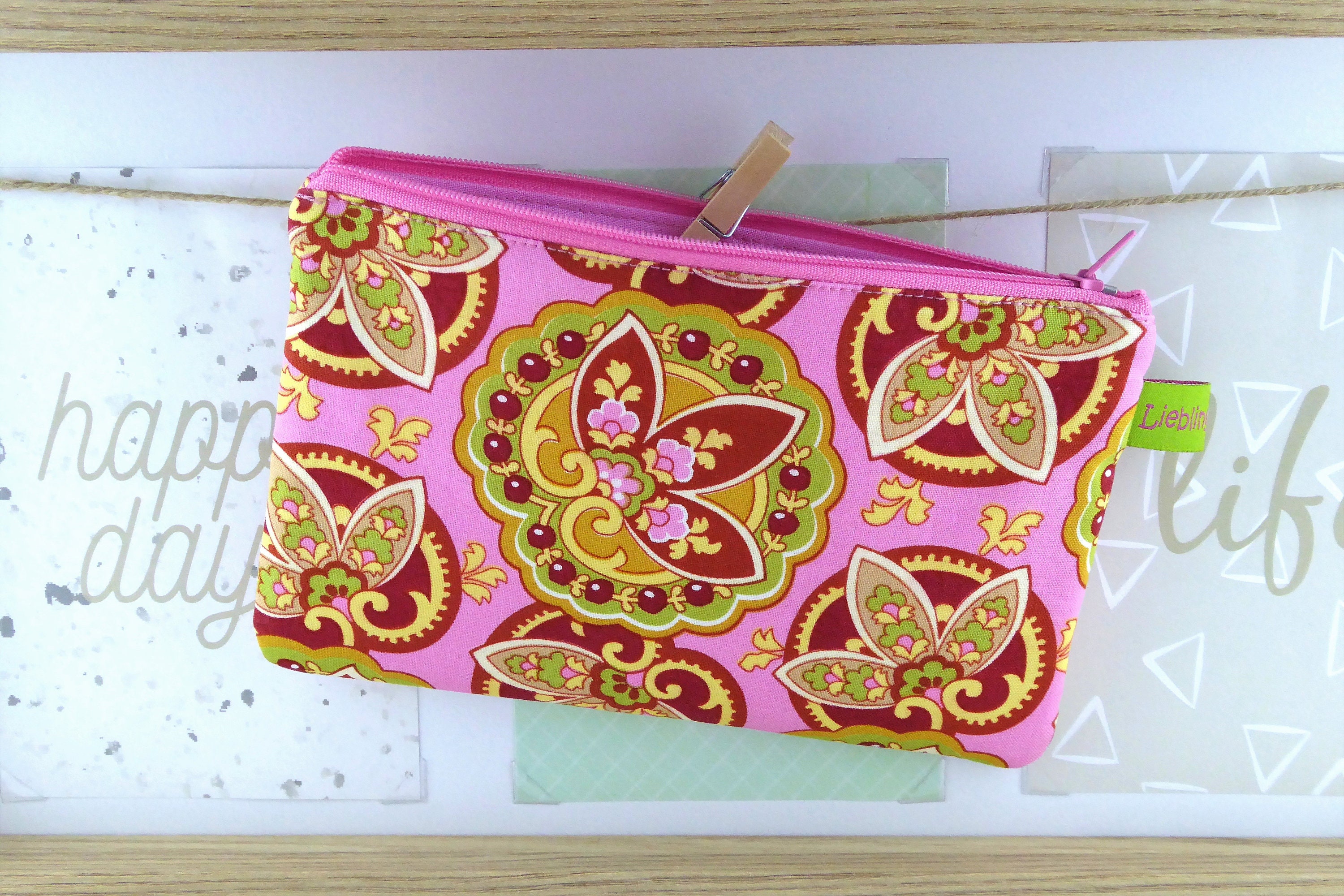 Small make-up bag KrimsKrams bag cosmetic pouch zipper bag | Etsy