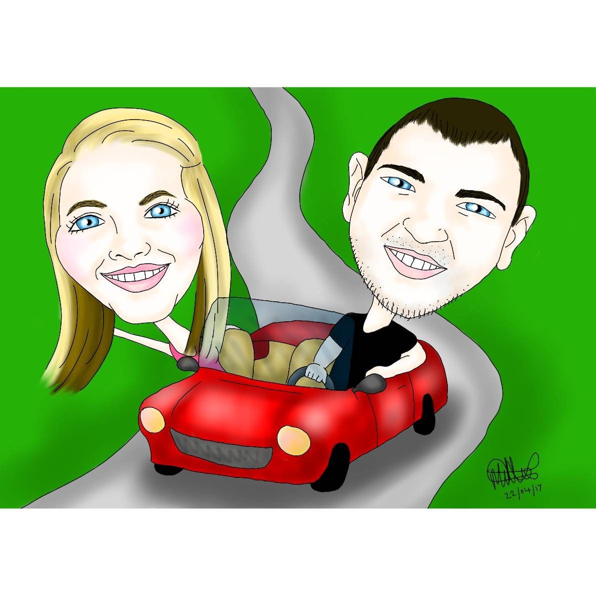 DIGITAL DOWNLOAD Custom Cartoon in Colour, Custom Caricature ...
