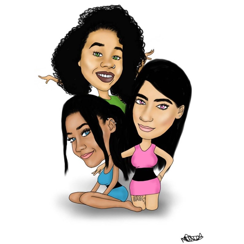 DIGITAL DOWNLOAD Custom Cartoon in Colour, Custom Caricature ...