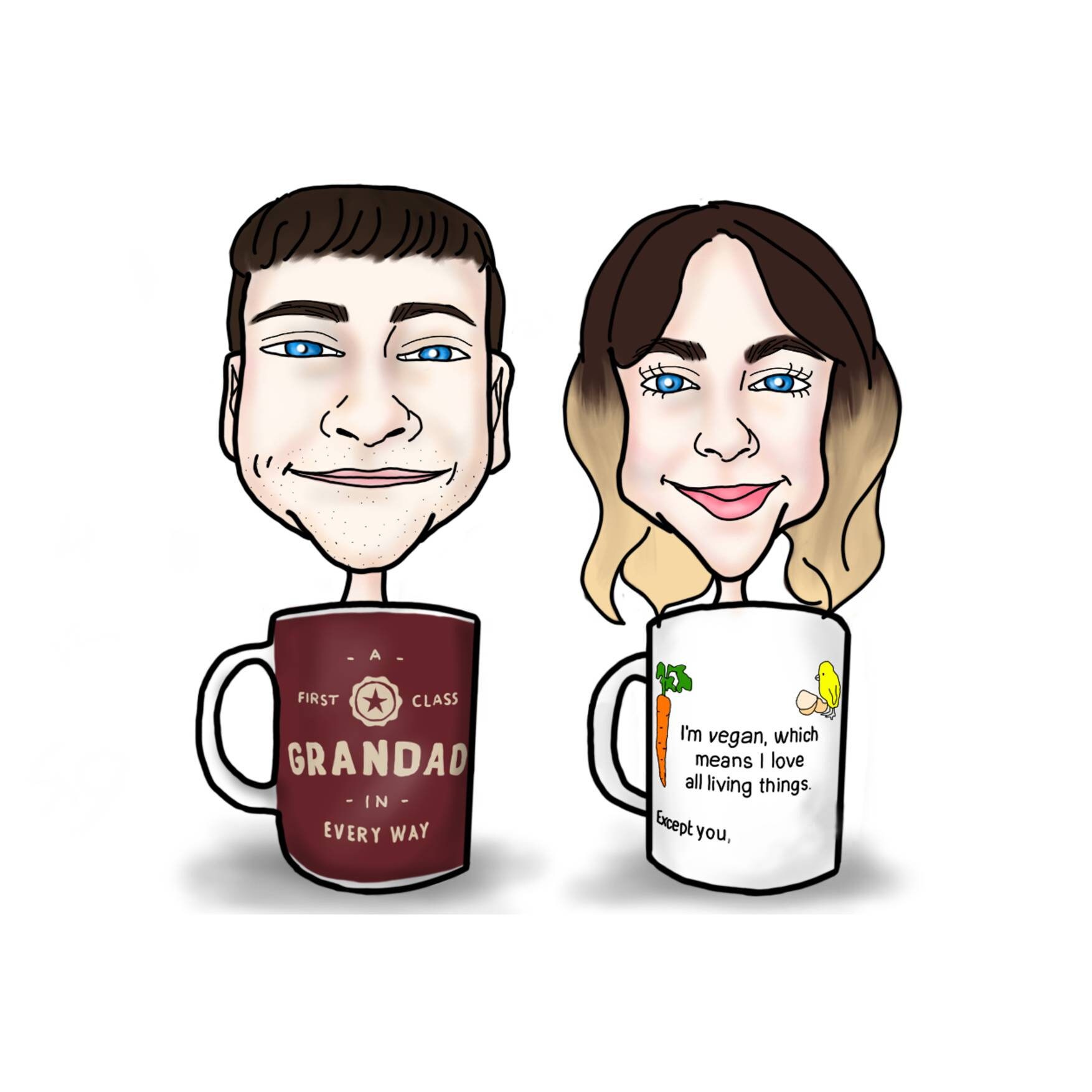 DIGITAL DOWNLOAD Custom Cartoon in Colour, Custom Caricature ...