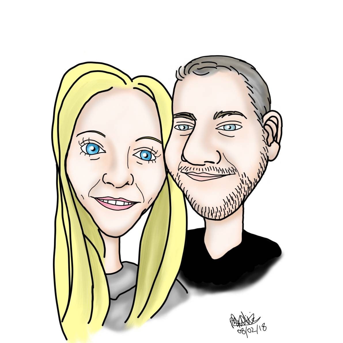 DIGITAL DOWNLOAD Custom Cartoon in Colour, Custom Caricature ...