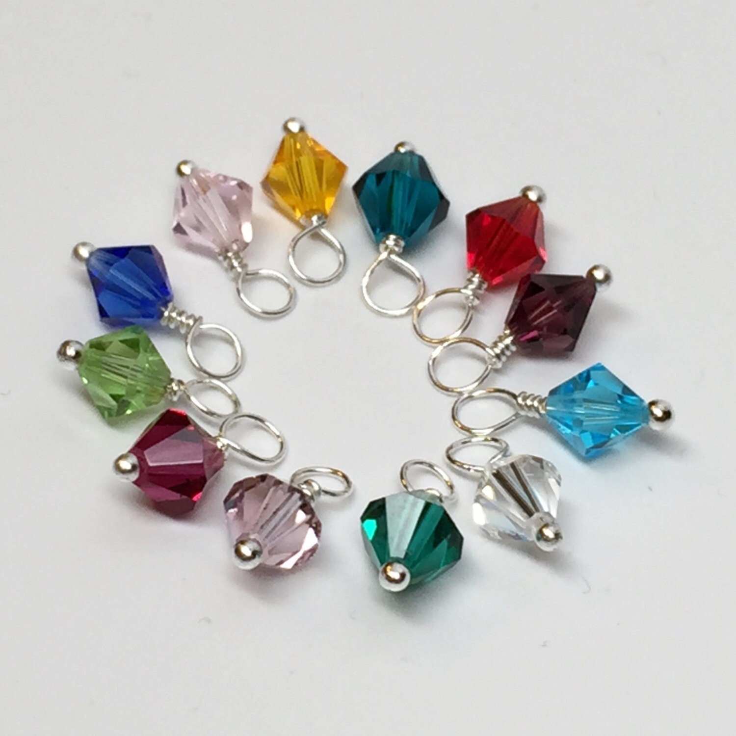 Birthstone Dangle Charms Swarovski Crystal Birthstone Dangle - Etsy