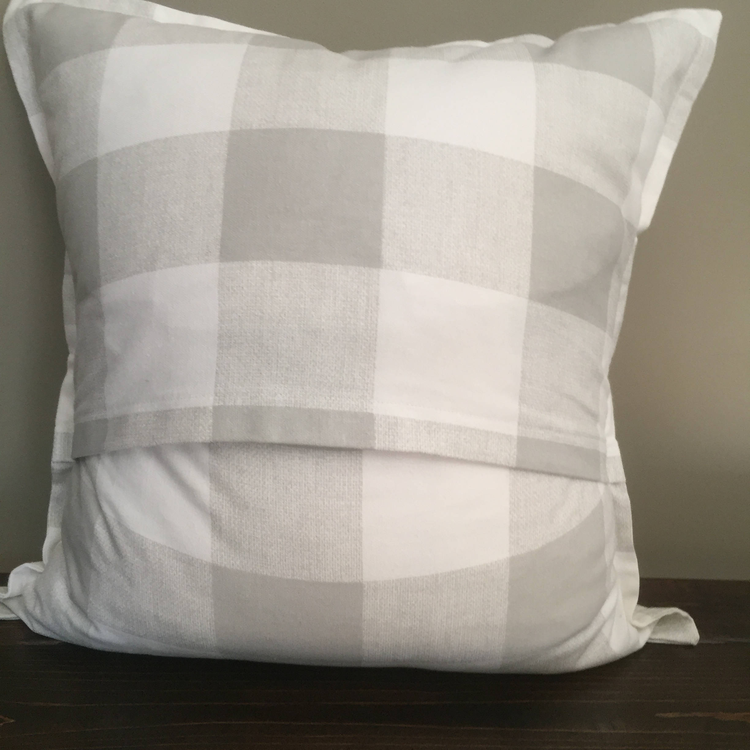 Gray Buffalo Check Pillow Cover Flat Ruffle Farmhouse Pillow - Etsy
