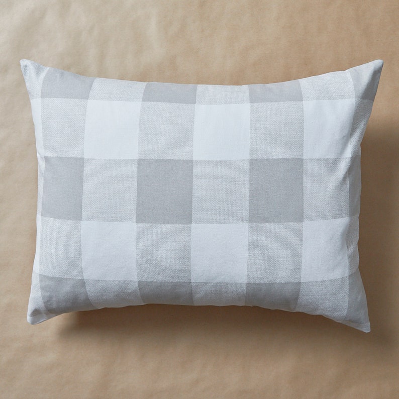 Gray Buffalo Check Pillow Gray Throw Pillow Pillow Sham Grey - Etsy