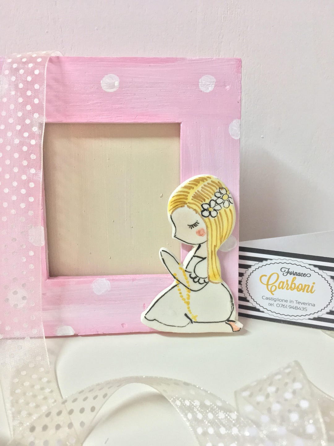 Wooden Photo Frame, and Ceramic Favor Communion, Baptism, Confirmation ...