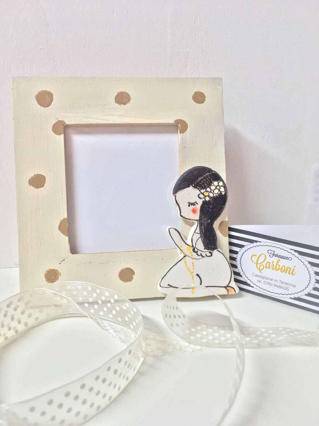 Wooden Photo Frame, and Ceramic Favor Communion, Baptism, Confirmation ...
