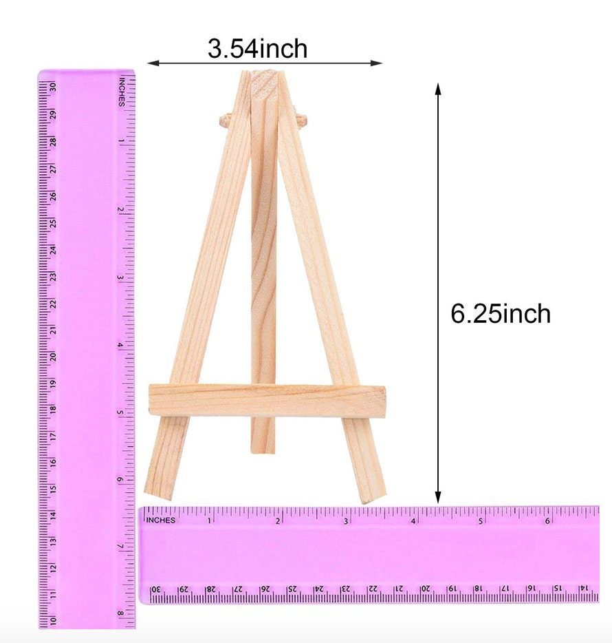 Mini Wood Display Easel Stand - for Paintings Craft Small Weddings Oil ...