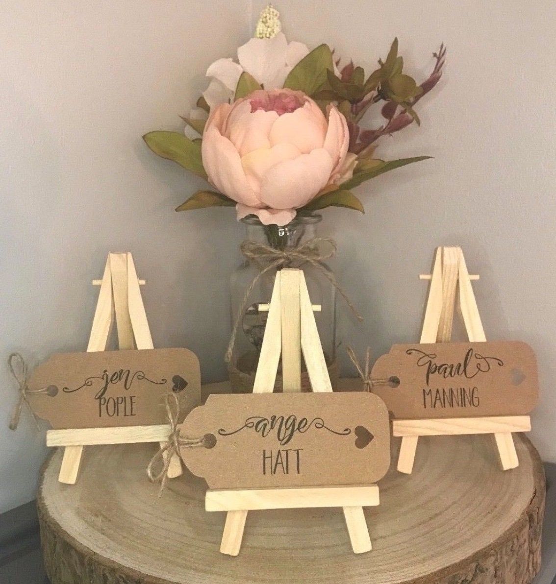 10 X Wedding Name Place Cards Rustic Personalised - Etsy