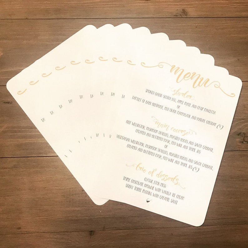 10 X A5 Wedding Menu Cards Personalised Handmade Rustic | Etsy UK