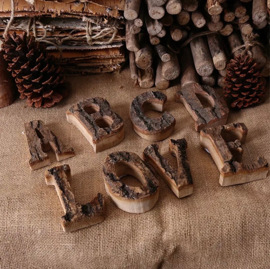 Rustic Wooden Alphabet Letters - Etsy