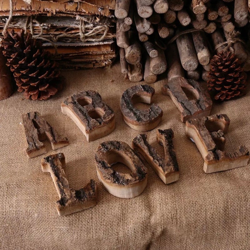 Rustic Wood Letters - Etsy