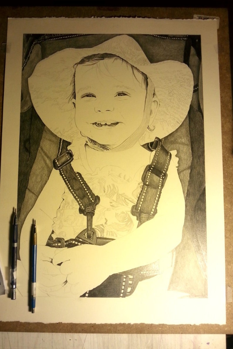 Large Commissioned Graphite Drawing - Child/baby Portrait - High ...