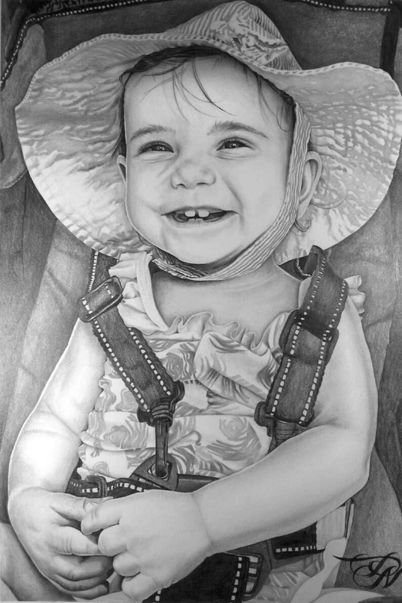 Large Commissioned Graphite Drawing - Child/baby Portrait - High ...