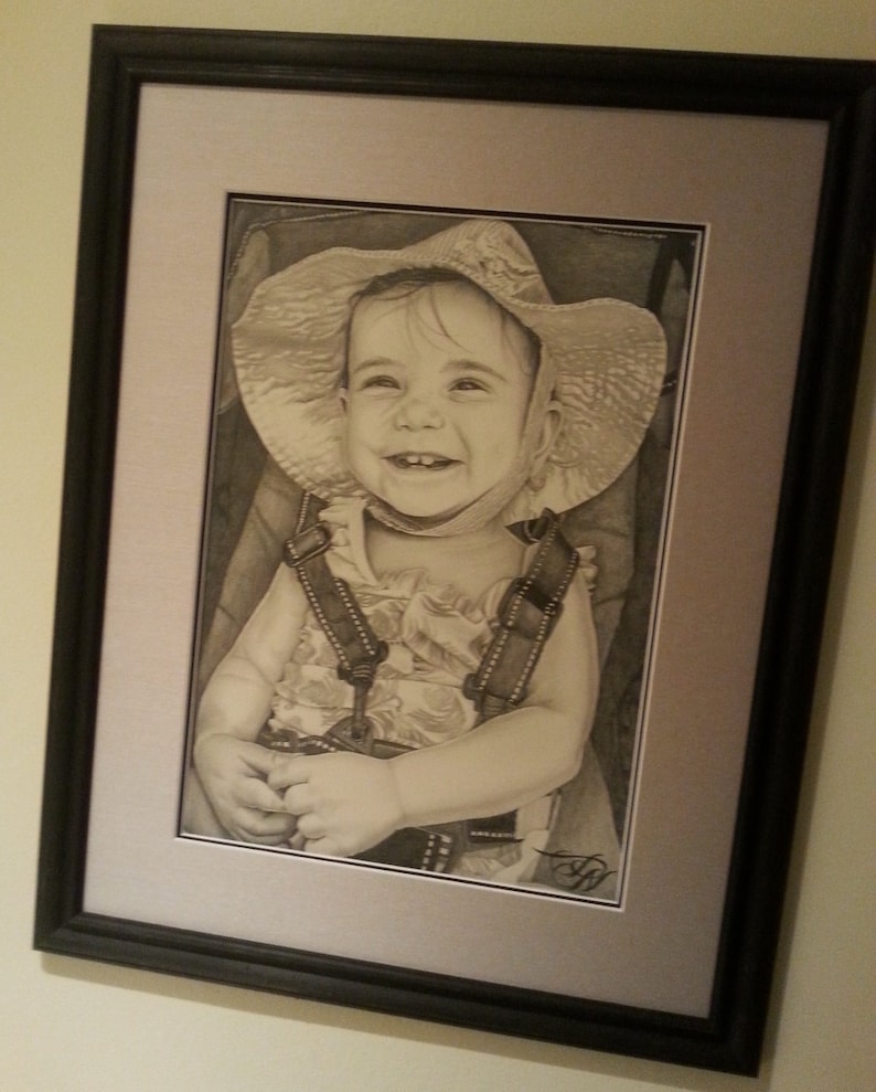 Large Commissioned Graphite Drawing - Child/baby Portrait - High ...
