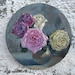 Roses Oil Painting in Round Pink White Flowers Bouquet Still Life Wall ...