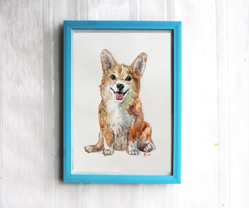 Watercolor Corgi Original Painting Dog Art Gift for Corgi - Etsy