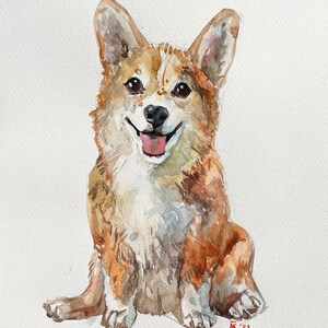 Watercolor Corgi Original Painting Dog Art Gift for Corgi - Etsy