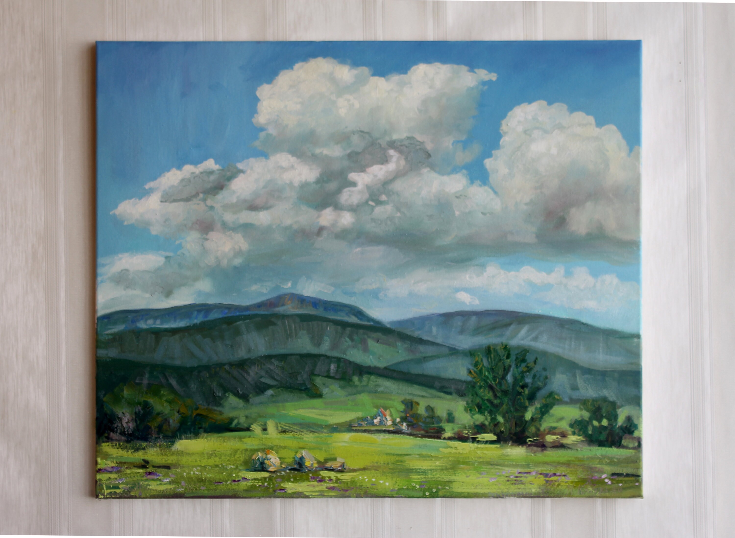 Summer Landscape Art Cloud Oil Painting Cloudy Sky Painting - Etsy