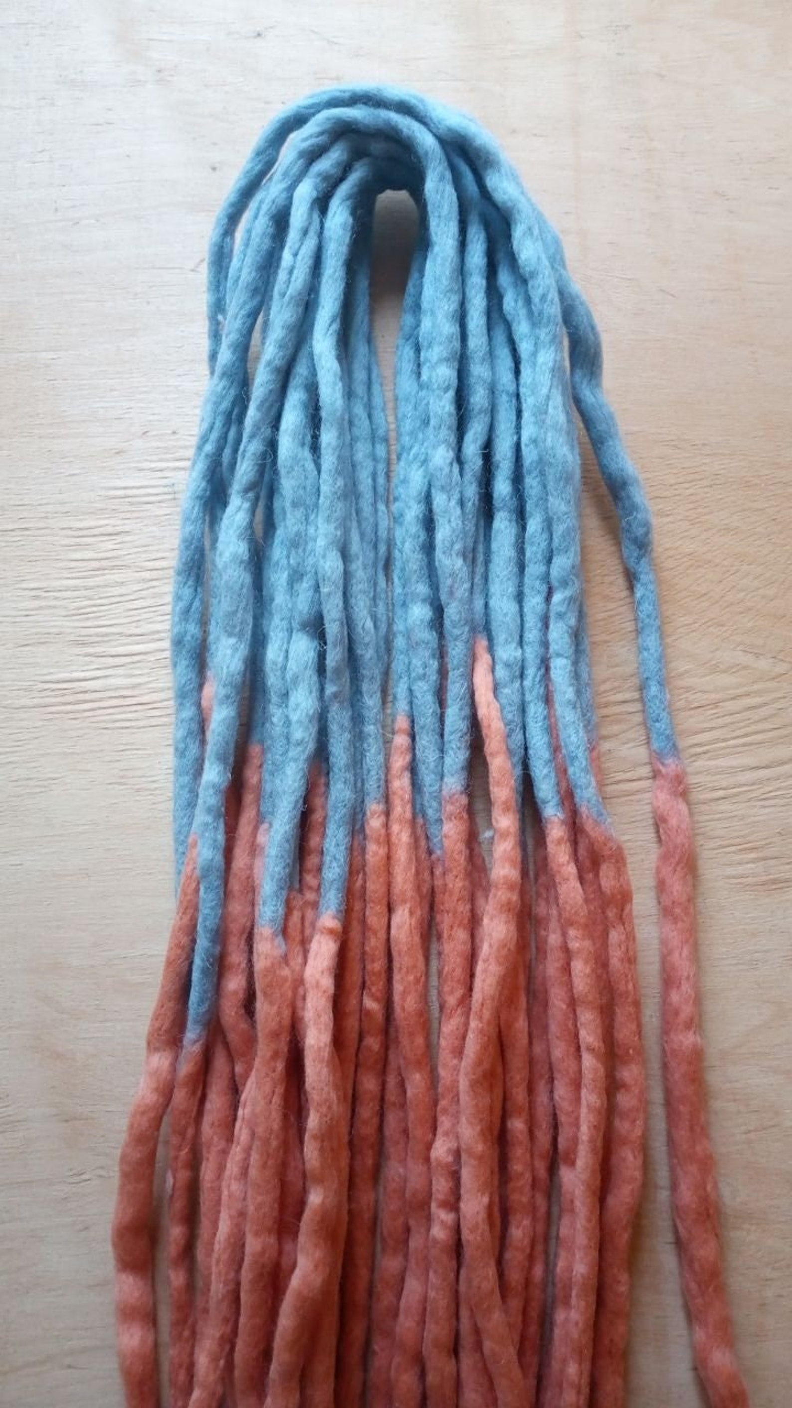 Blue Dreads Extensions15x50(54cm), Light Blue to Pink Hair Extensions ...