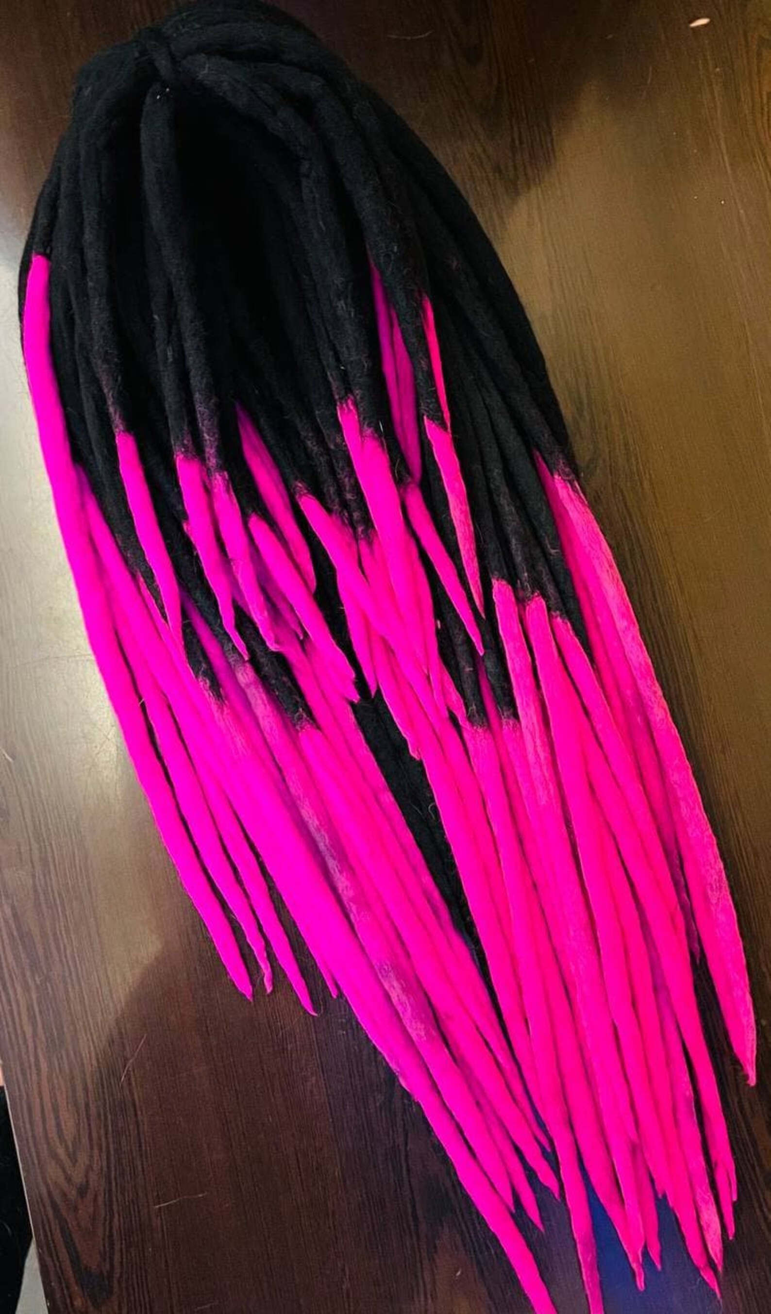 Pink Dreadlocks Wool Dreads Extensions Black Ombre Dreads - Etsy