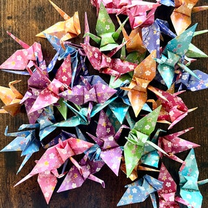 50 Origami Mini Cranes - Floral - Etsy