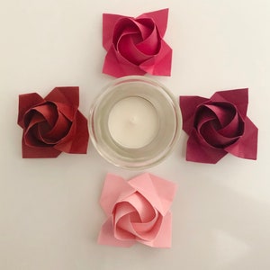 12 Origami Red Roses - Etsy