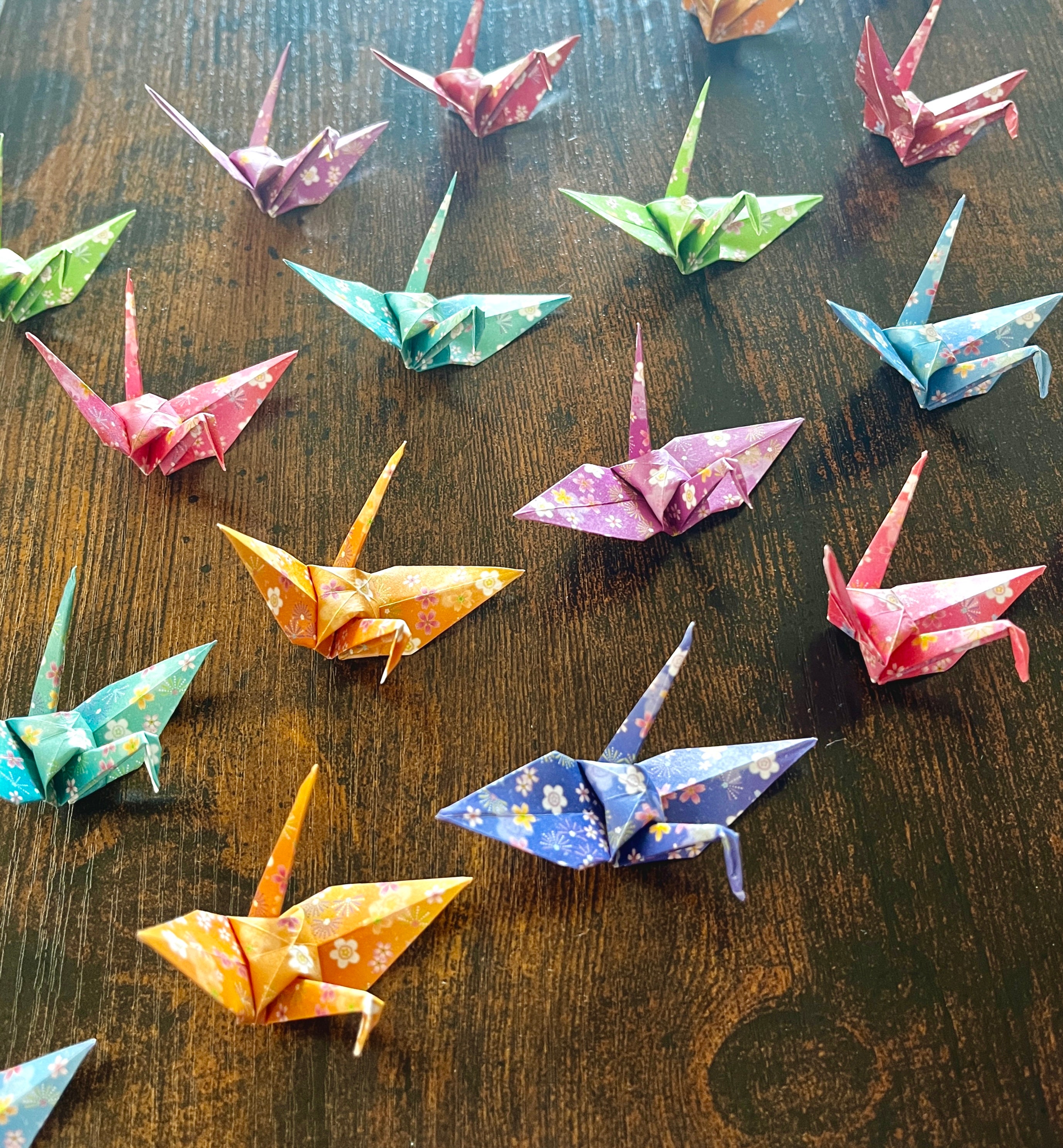 50 Origami Mini Cranes - Floral - Etsy