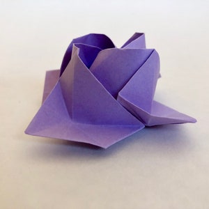 12 Origami Blue Roses - Etsy